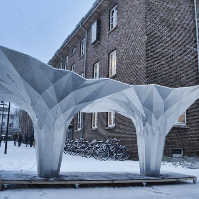 Foldfinding, Origami pavilion by Tal Freidman