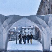Foldfinding, Origami pavilion by Tal Freidman