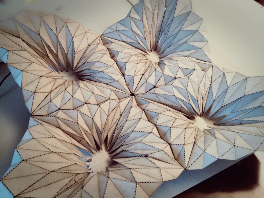 Foldfinding, Origami pavilion by Tal Freidman