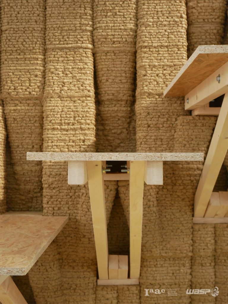 3D Printed Earth Wall with Embedded Staircase