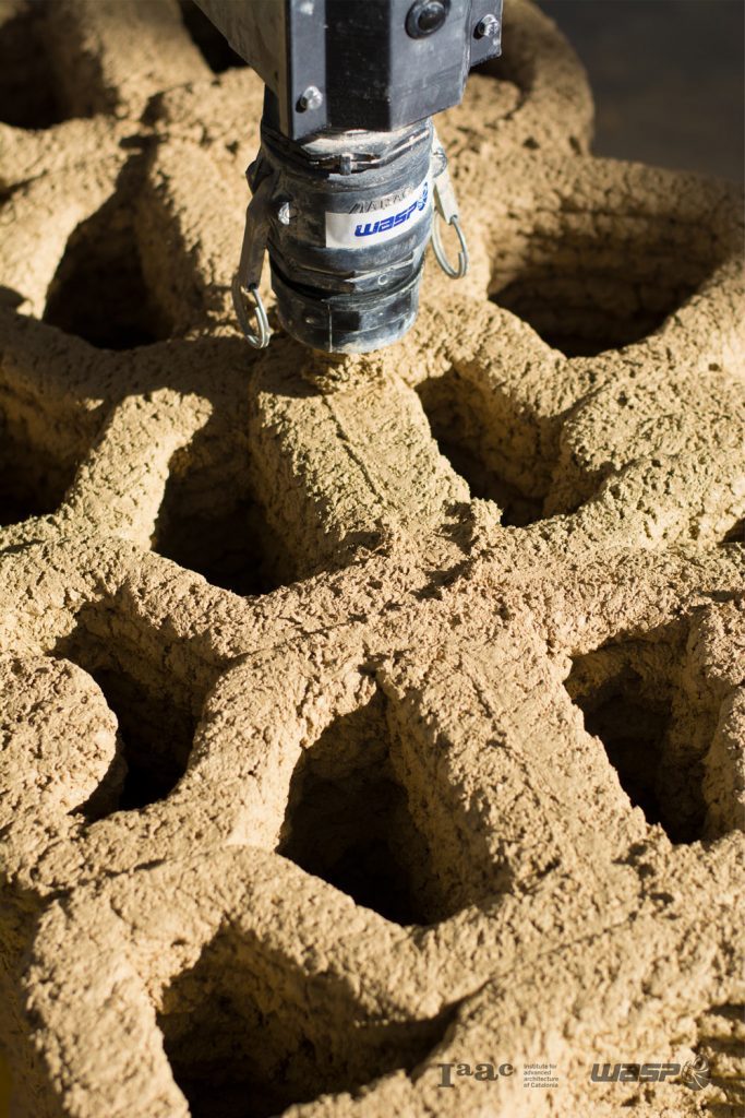 3D Printed Earth Wall with Embedded Staircase
