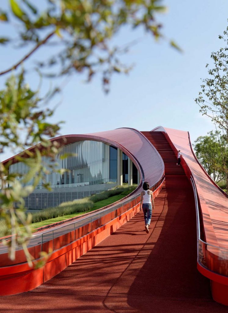 Powerhouse Company Weaves a Walkable Red Loop of Wisdom in Chengdu, China