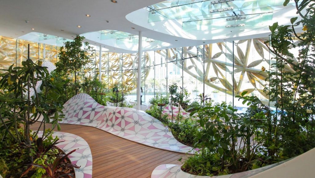 Butterfly Pavilion: A Biomorphic Shell Weaved by 3deluxe in Noor Island