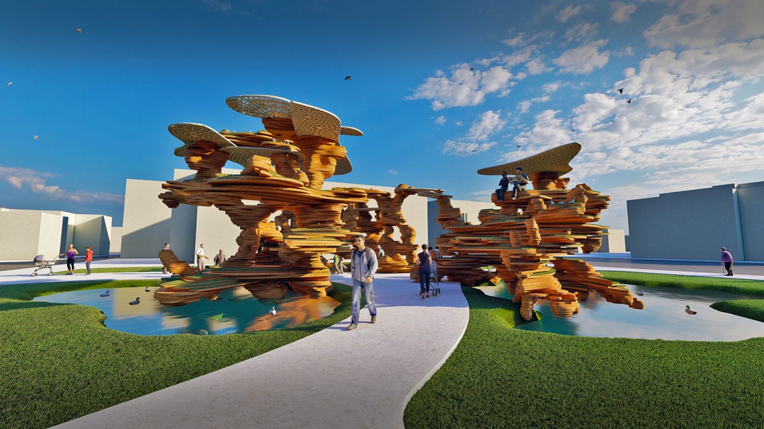 Hanging Eco-Gardens / Eco-Parametric Structures - PAACADEMY