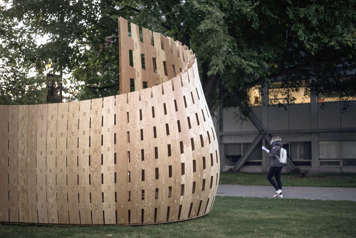 Wander Wood Pavilion Fabricated by Students on Vancouver University
