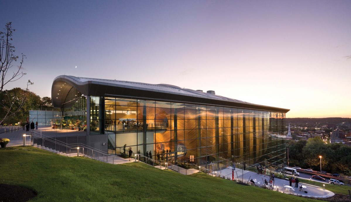 EMPAC Exhibit an Ellipsoid Inside a Cuboid by Grimshaw Architects