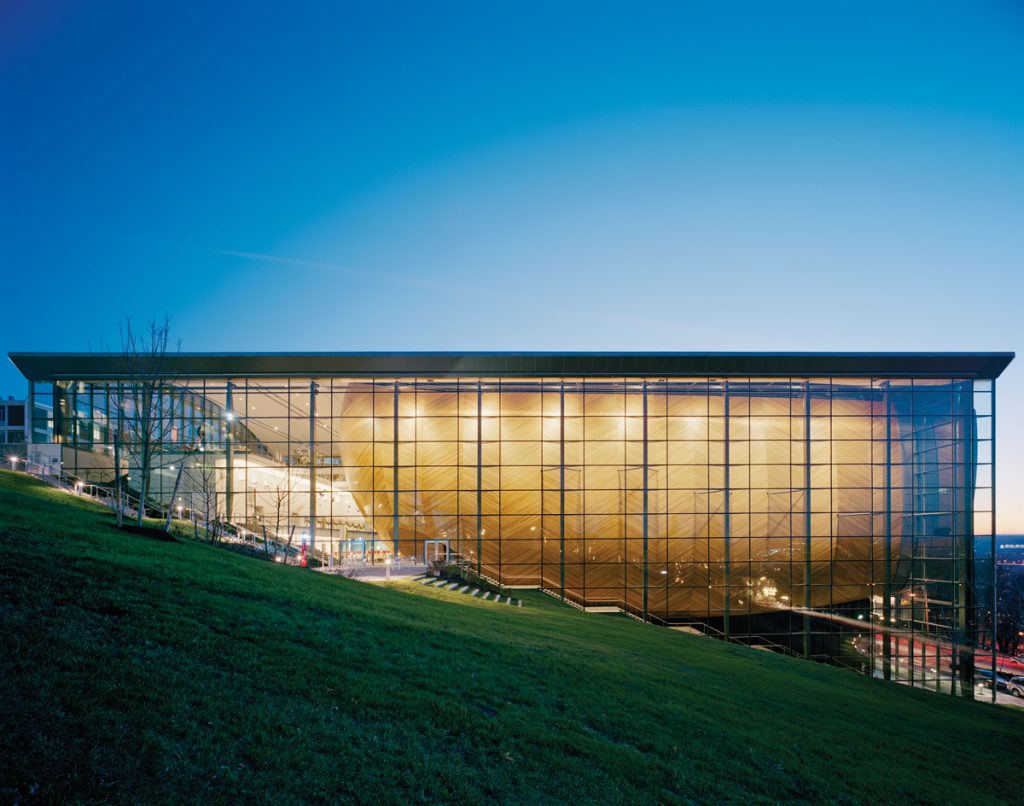 EMPAC Exhibit an Ellipsoid Inside a Cuboid by Grimshaw Architects