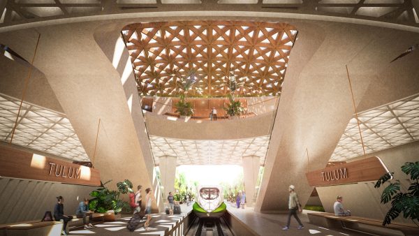 Tulum Train Station: An Aerodynamic Grid Shell Imagined by AIDIA Studio