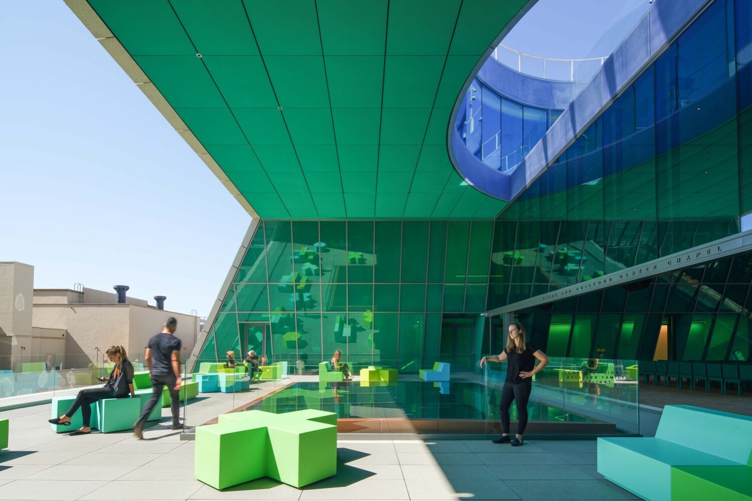 Audrey Irmas Pavilion: Stylish & Angularly Slant Edifice Unveiled by OMA