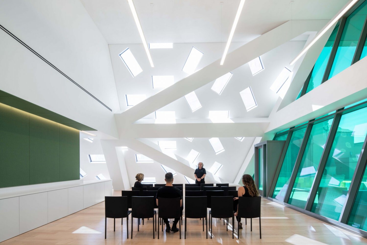 Audrey Irmas Pavilion: Stylish & Angularly Slant Edifice Unveiled by OMA