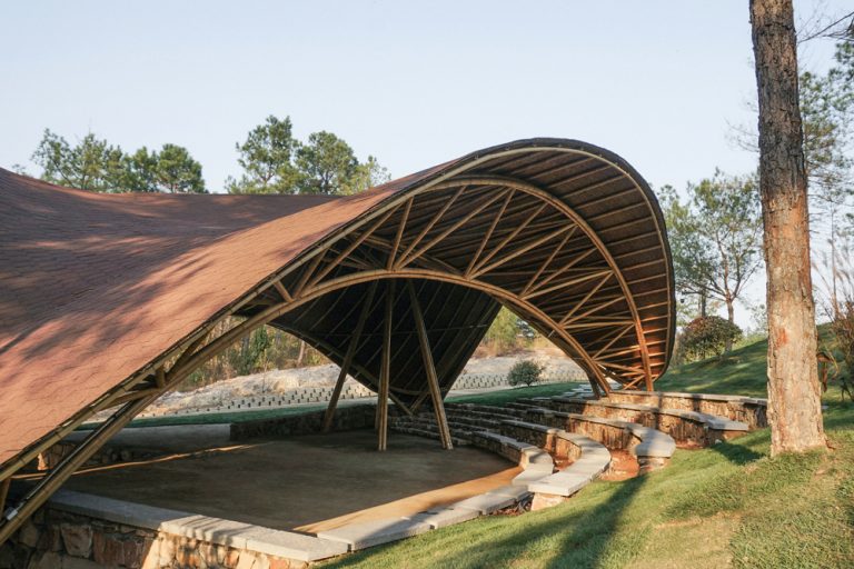 Wind Pavilion: Flaunting Curves Woven in Bamboo by Tongji CAUP