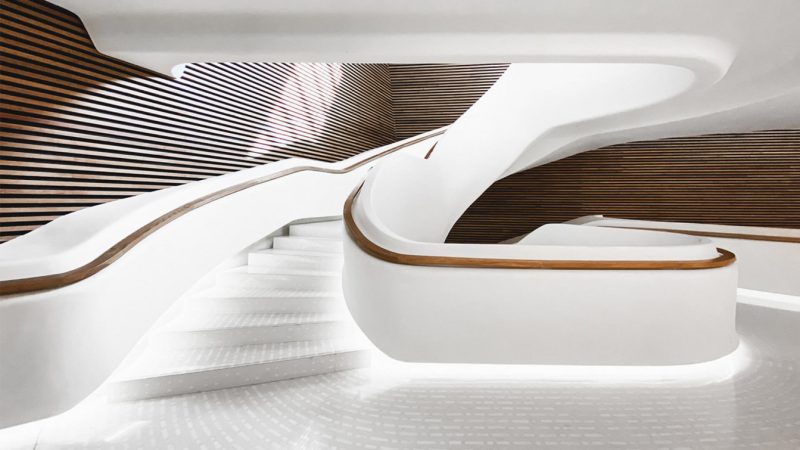 Organically curved interior of The Bahrain National Theatre