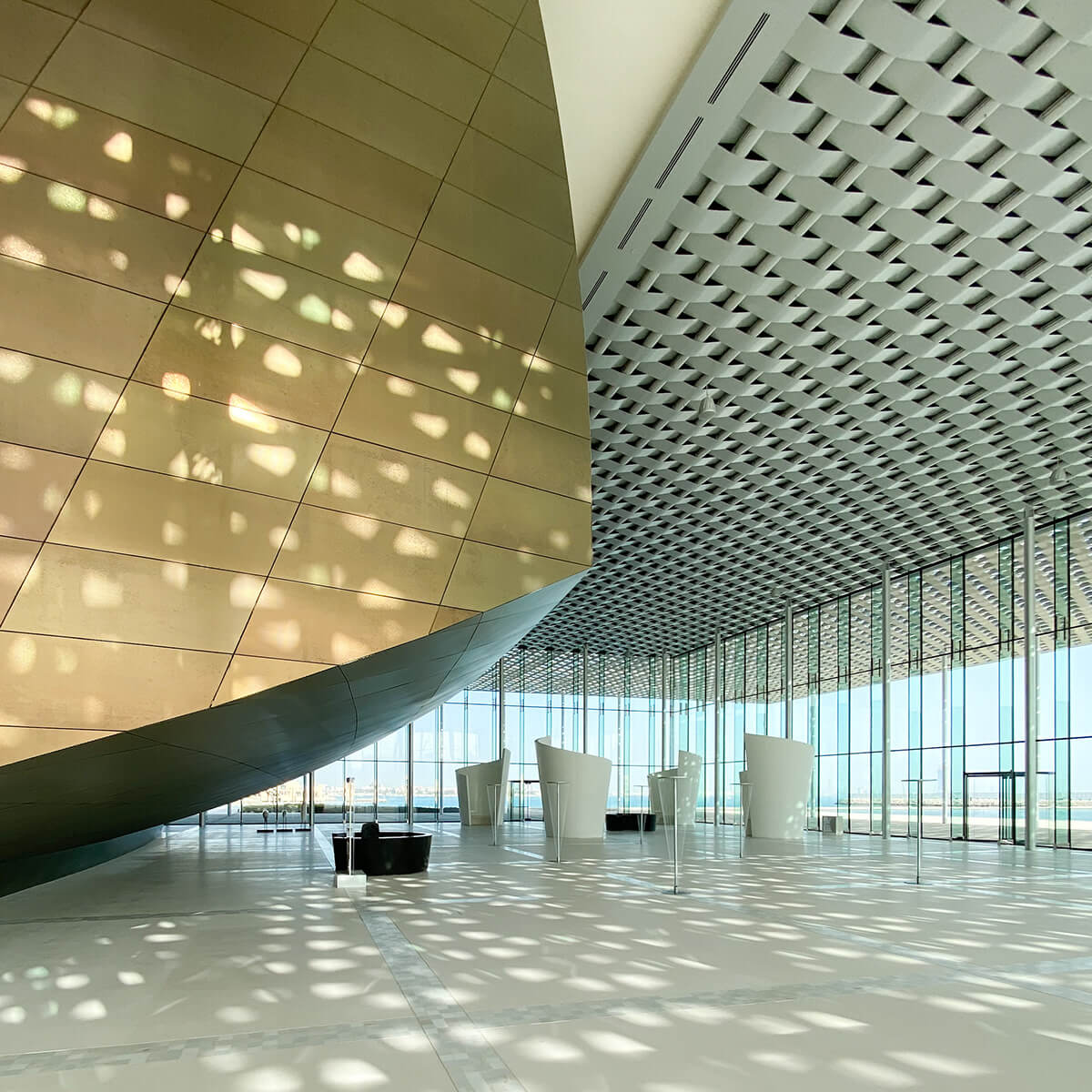 Organically curved interior of The Bahrain National Theatre