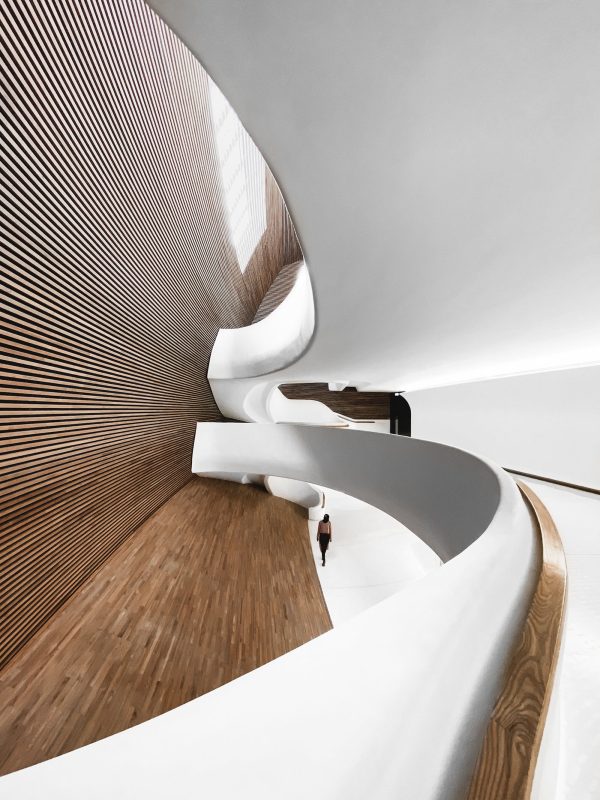 Organically curved interior of The Bahrain National Theatre