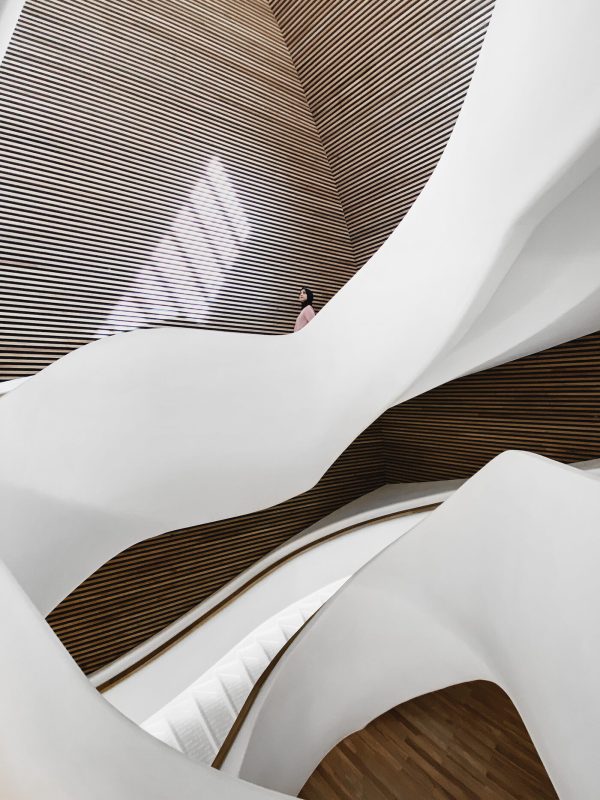 Organically curved interior of The Bahrain National Theatre