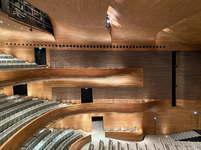 Organically curved interior of The Bahrain National Theatre