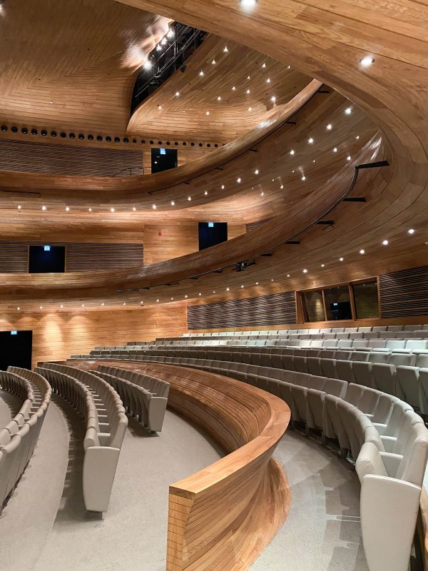 Organically curved interior of The Bahrain National Theatre