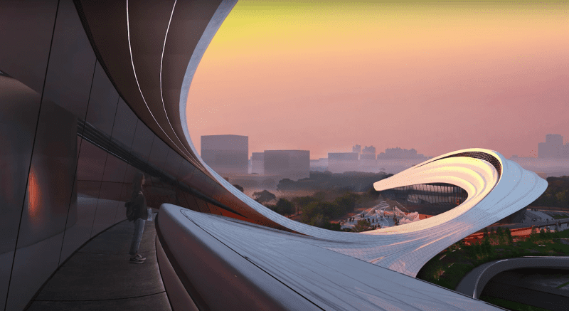 ZHA's Jinghe New City Culture & Art Centre construction begin
