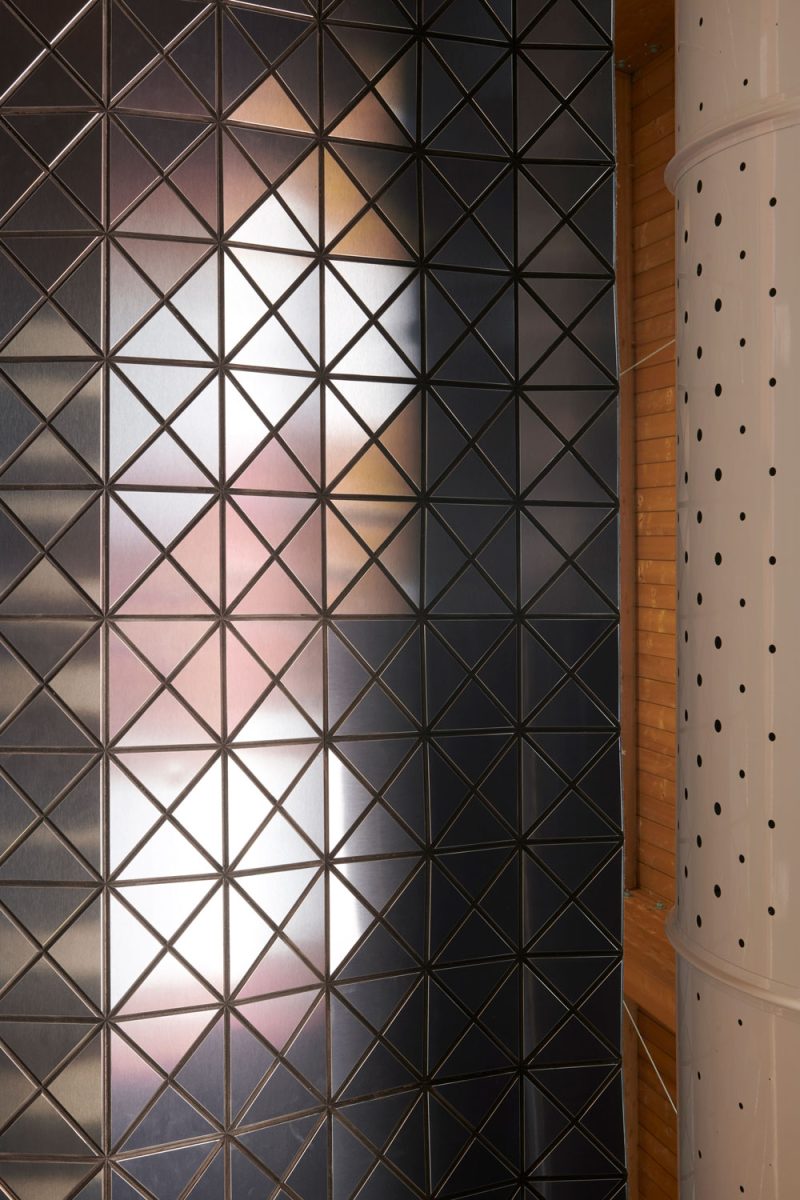 "Ripple effect" on the interior surface of the Village Pavilion