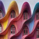 An abstract robotically 3D-printed pavilion