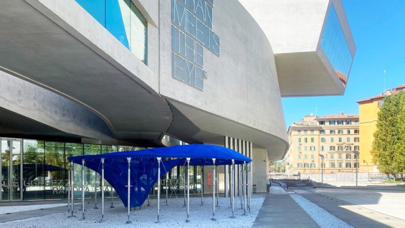 KnitNervi - An actively bent, knitted formwork for ribbed concrete shells