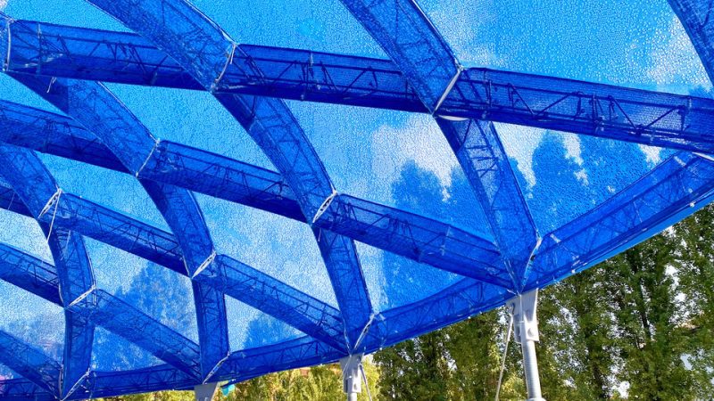 KnitNervi - An actively bent, knitted formwork for ribbed concrete shells