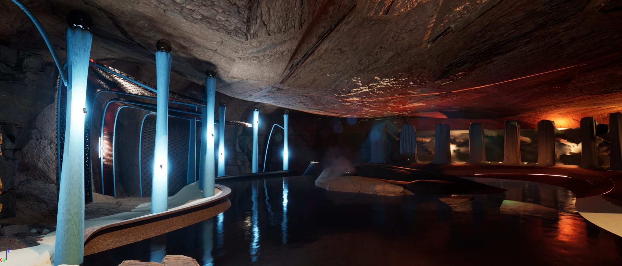 sandy lands with crystalized and glazed extents: Noon Past Night