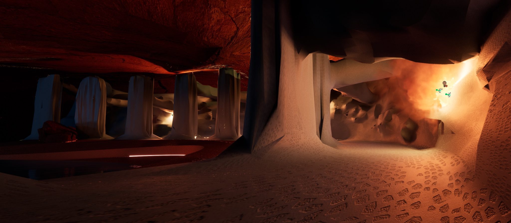 sandy lands with crystalized and glazed extents: Noon Past Night