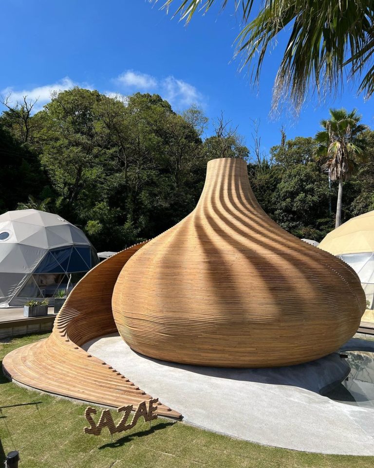 Kengo Kuma & Associates' seashell-inspired sauna in Japan, SAZAE