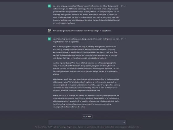 ChatGPT, having a conversation with AI - Parametric Architecture