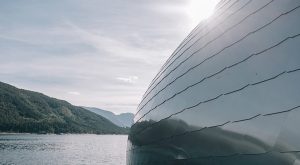 Salmon Eye, a spectacular floating pavilion on Hardangerfjord