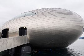 Salmon Eye, a spectacular floating pavilion on Hardangerfjord