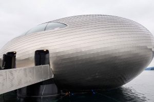 Salmon Eye, a spectacular floating pavilion on Hardangerfjord
