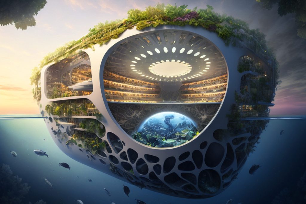 OCEANIUMS, a biomimetic generation of floating stadiums