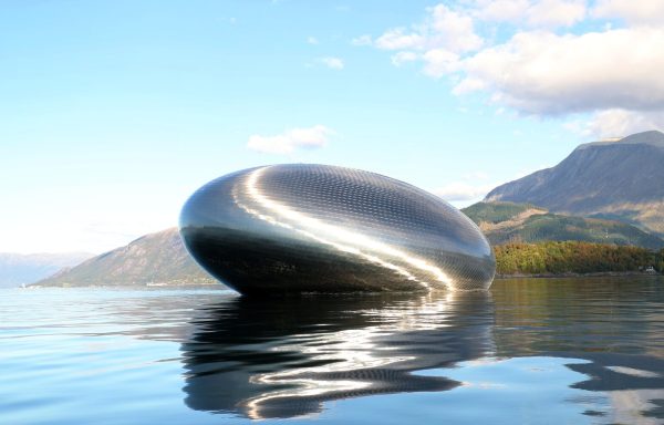 Salmon Eye, a spectacular floating pavilion on Hardangerfjord
