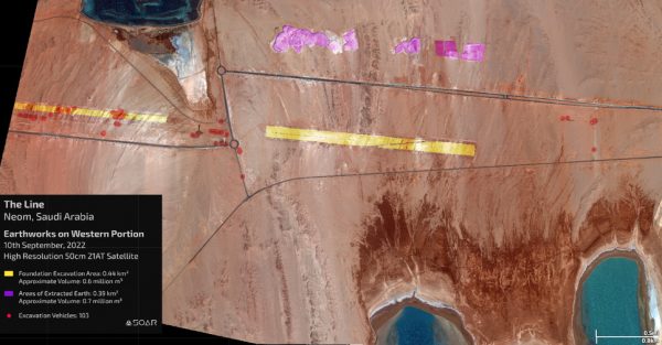 Satellite images reveal Saudi Arabia’s The Line construction process