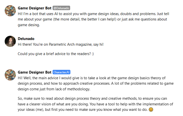 AI-generated video game design assistant: Game Designer Bot