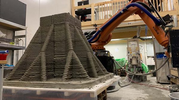 A review of 3D printing with low-carbon concrete