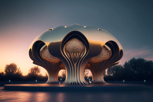 Generating organic design and biomimicry-inspired architecture via AI