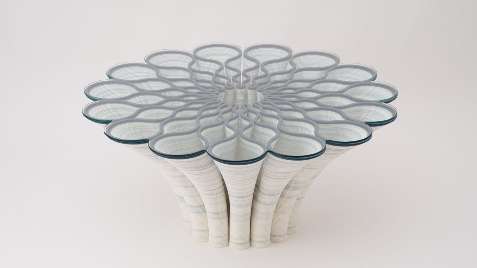 3d printed floral-shaped and nature-inspired coffee tables by NYXO