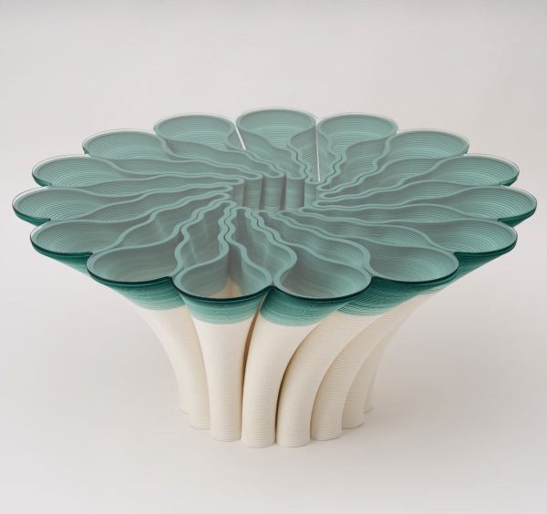 3d printed floral-shaped and nature-inspired coffee tables by NYXO