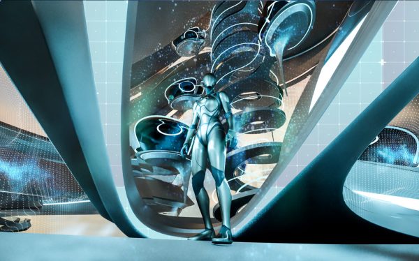 Immersive space blurring physical, digital worlds