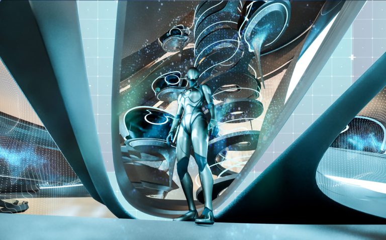 Immersive space blurring physical, digital worlds