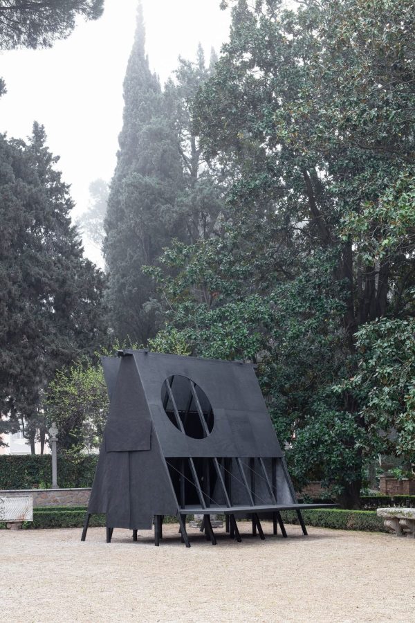 Black Pavilion, a flexible structure for various uses by Buero Wagner