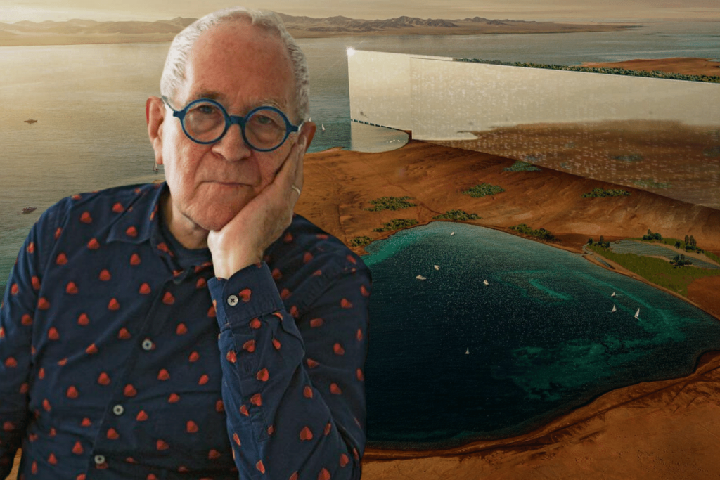 Peter Cook, Saudi Arabia's The Line has "an amazing absurdity"