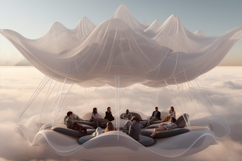 Cloudscape, a dynamic panorama of ethereal forms inspired by nature