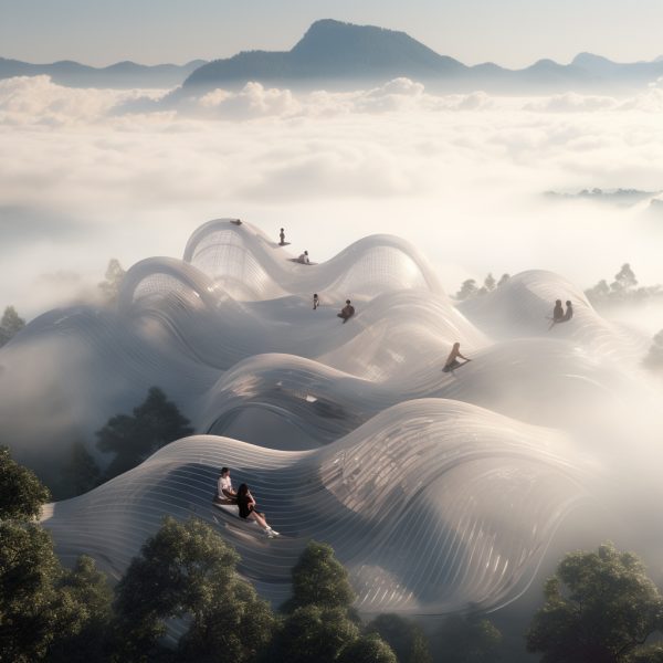 Cloudscape, a dynamic panorama of ethereal forms inspired by nature