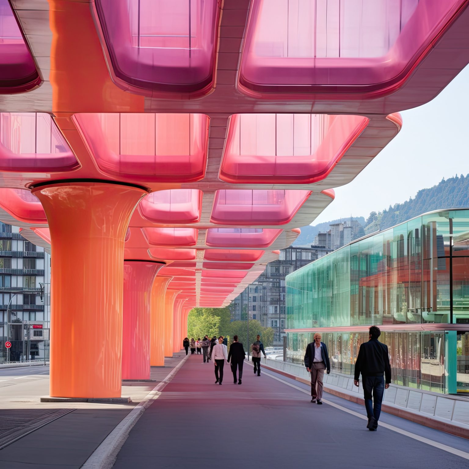 AI-powered pedestrian bridge designs for a dynamic cityscape