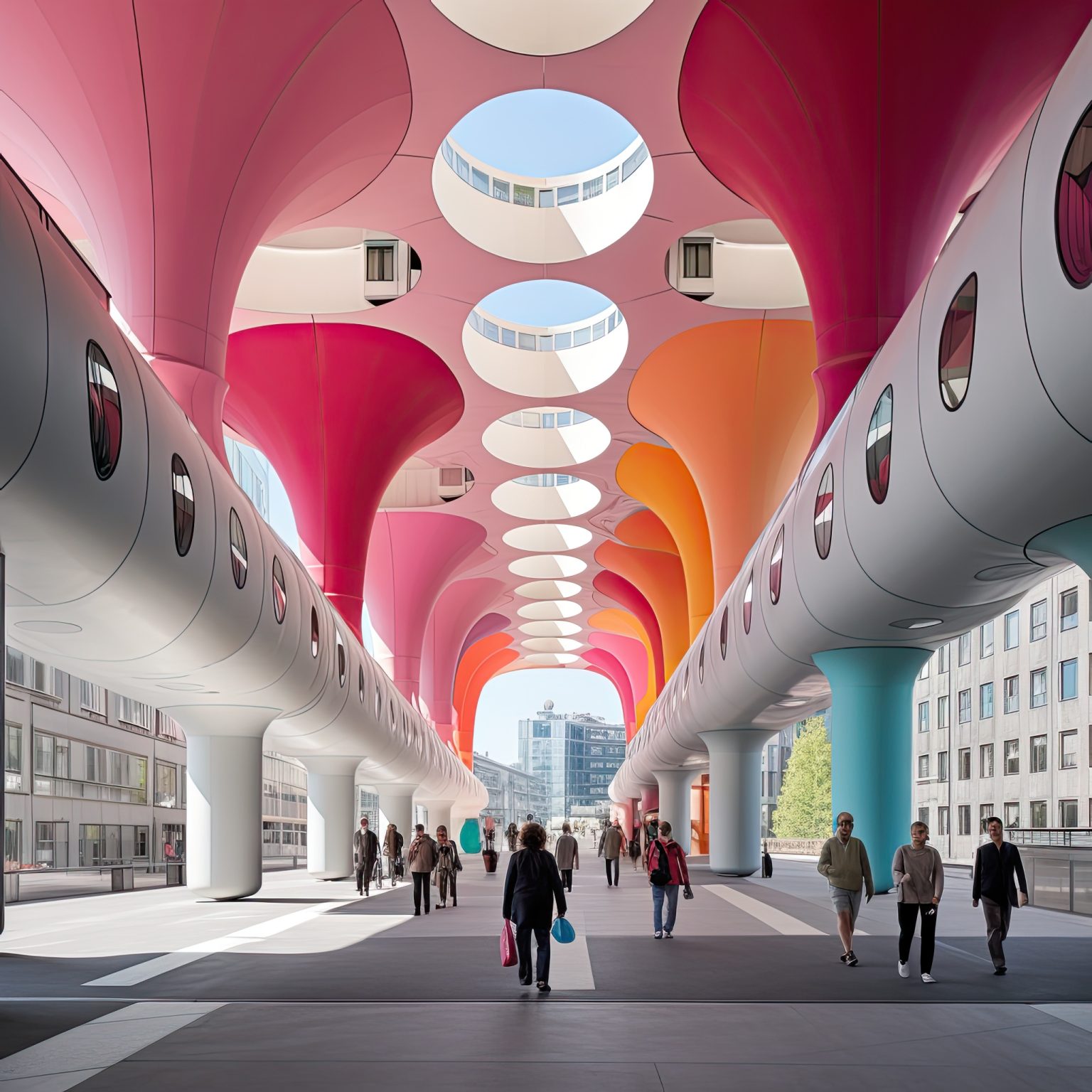 AI-powered pedestrian bridge designs for a dynamic cityscape
