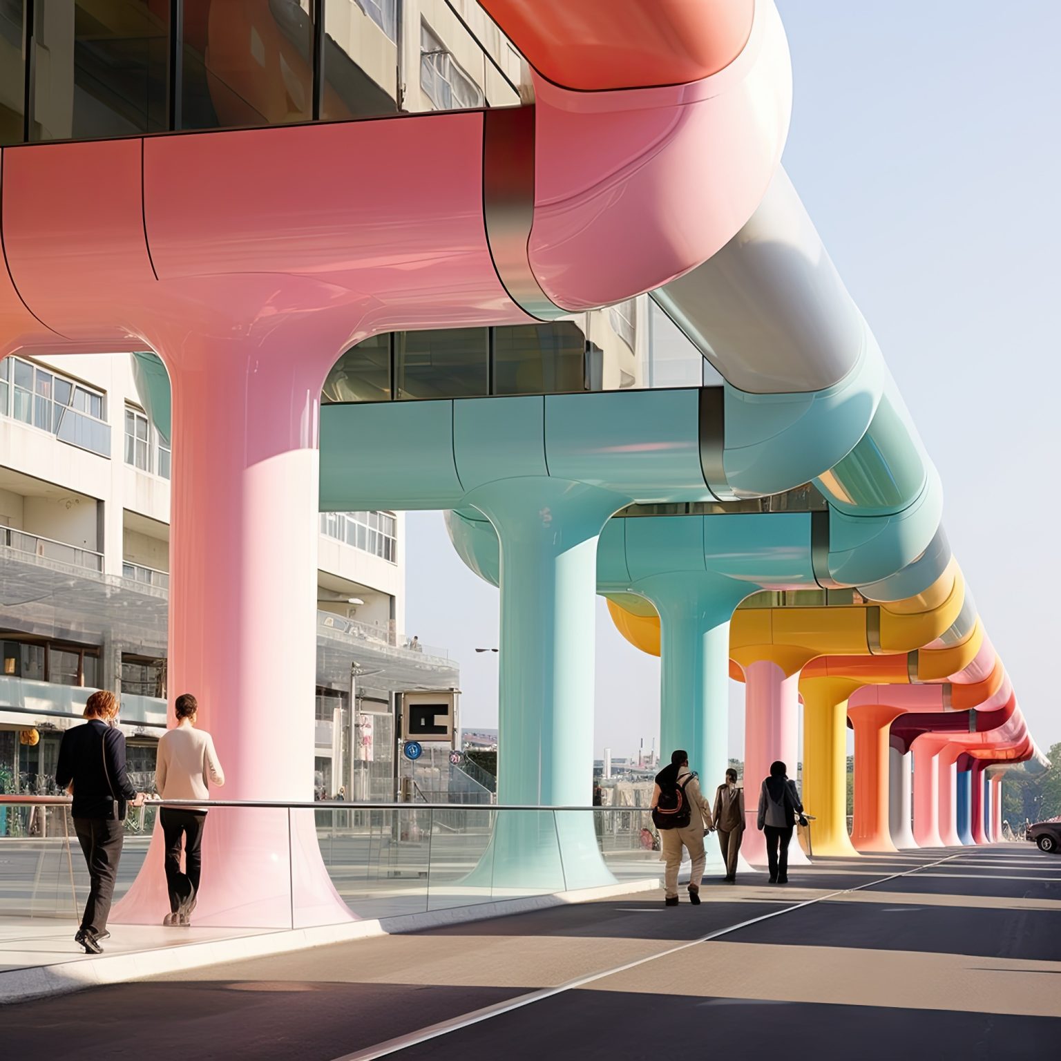 AI-powered pedestrian bridge designs for a dynamic cityscape